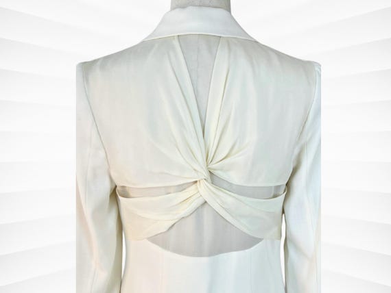 Vintage BCBG Max Azria Blazer: Sheer Chiffon Knot Bac… - Gem
