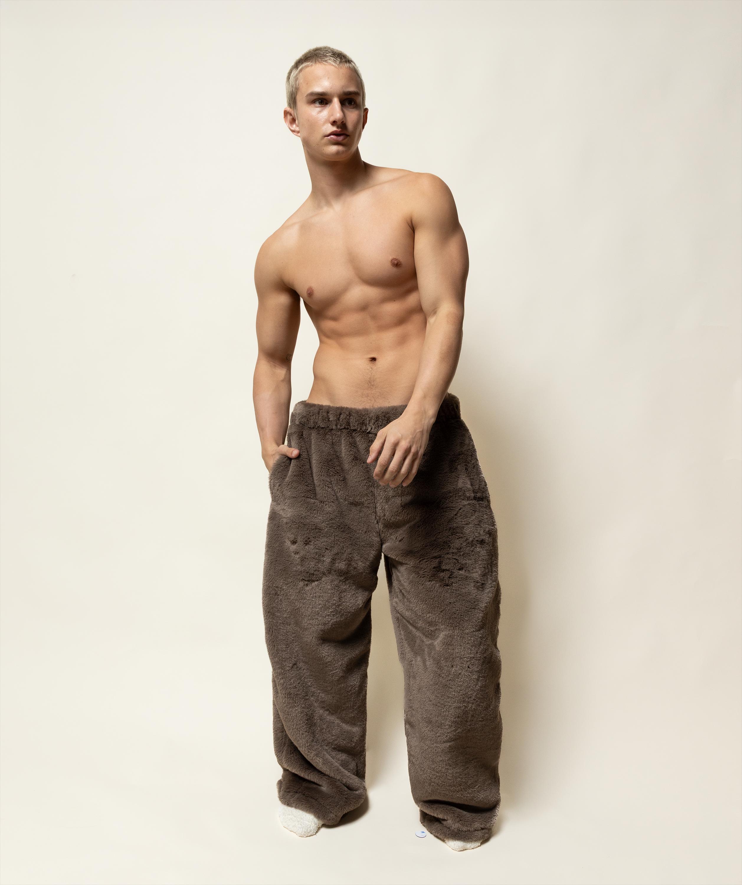 Oversized Fur Sweats, Men's Fluffy Soft and Cozy Baggy Pants in Minky ...