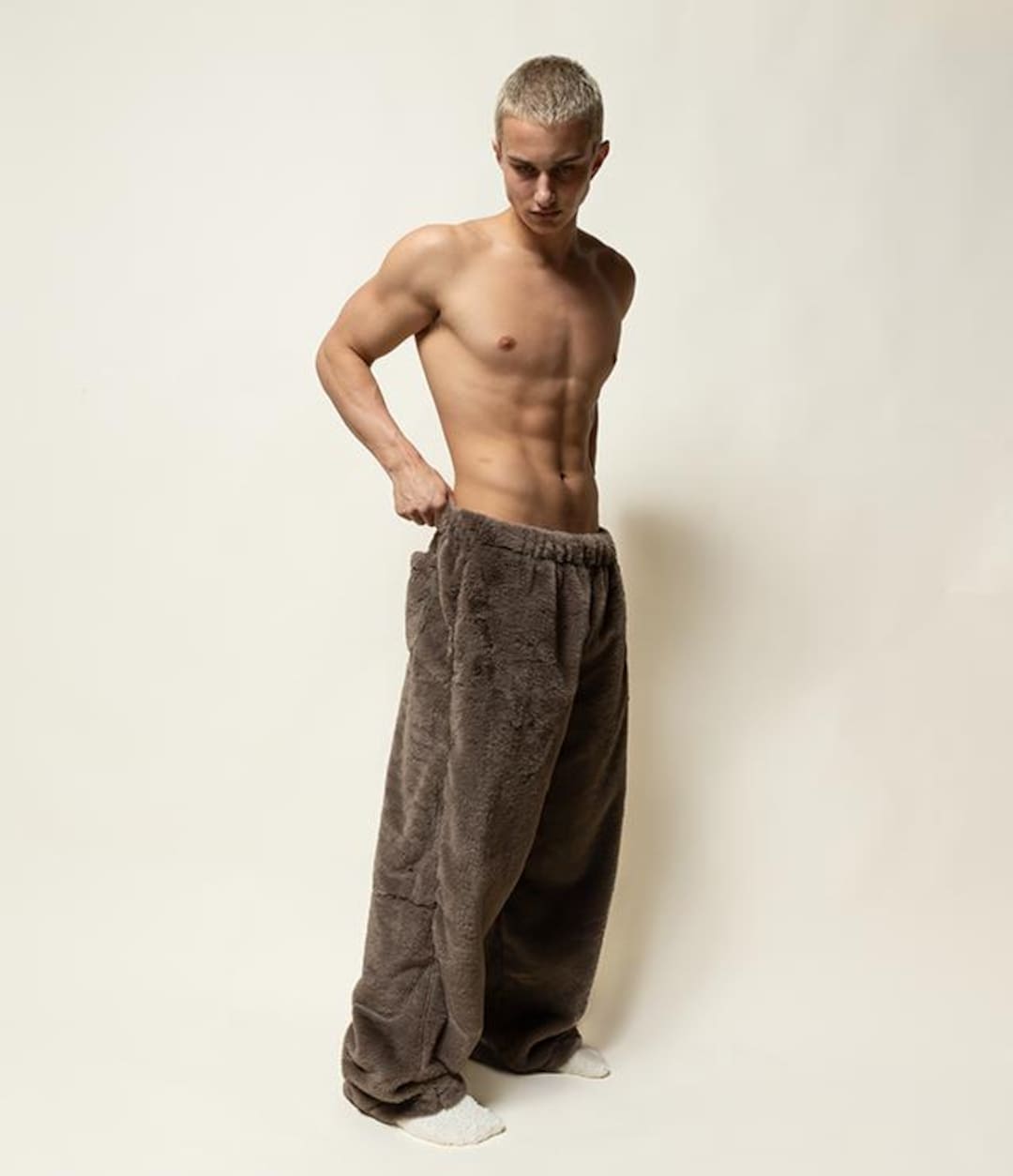 Oversized Fur Sweats, Men's Fluffy Soft and Cozy Baggy Pants in Minky ...