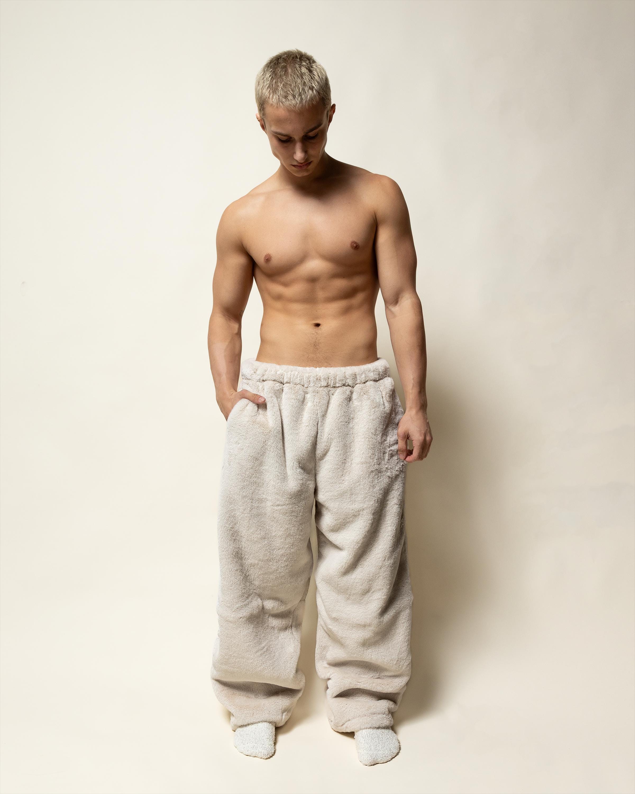 Oversized Fur Sweats, Men's Fluffy Soft and Cozy Baggy Pants in Minky ...