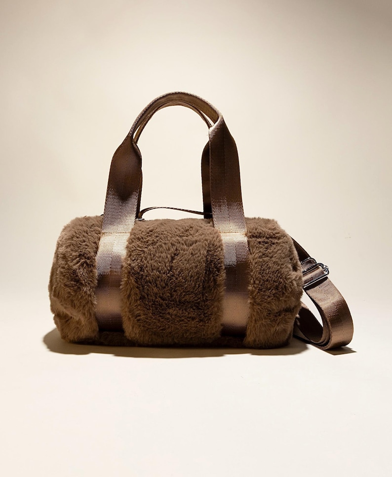 Fluffy Faux Fur Mini-duffel, Soft, Cozy, Detachable Strap, Fuzzy - Etsy