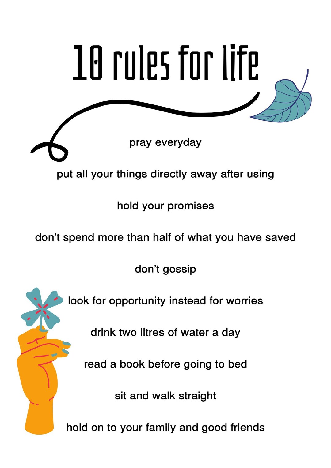 Poster Image Rules for Life - Etsy