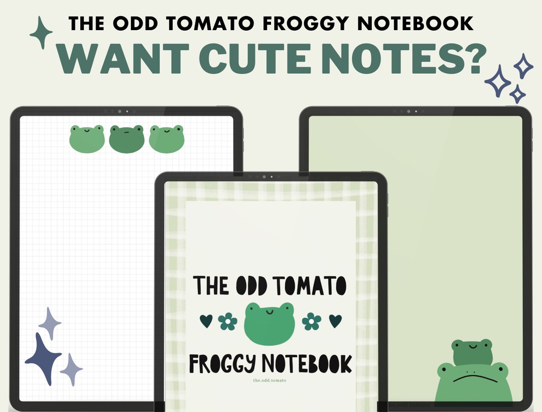 Cute Digital Froggy Notebook, Printable Portait Froggo Notebook ...