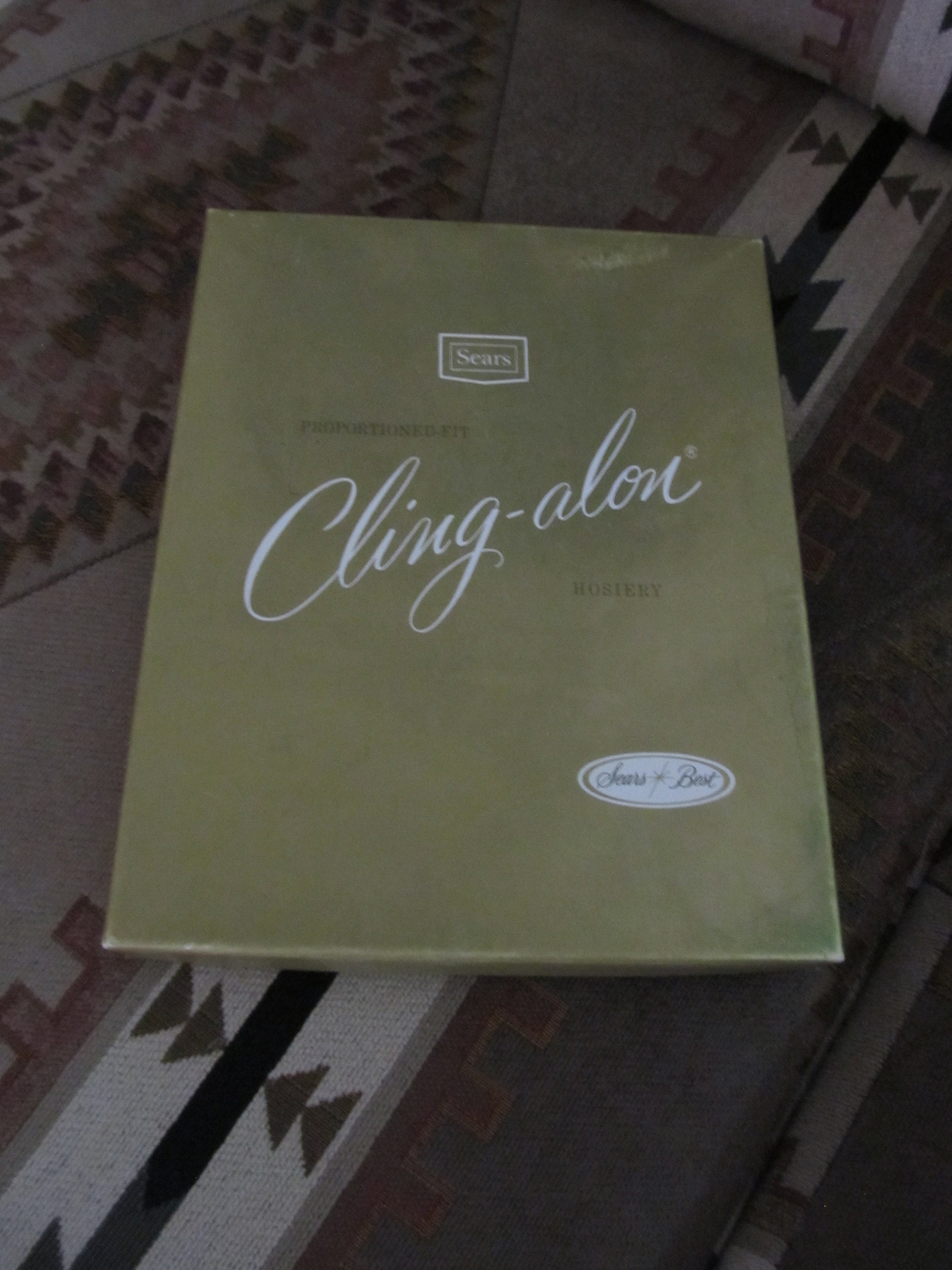 Vintage Sears Cling-alon Hosiery Cardboard Box Mist 8-1/2 - 9-1/2 ...