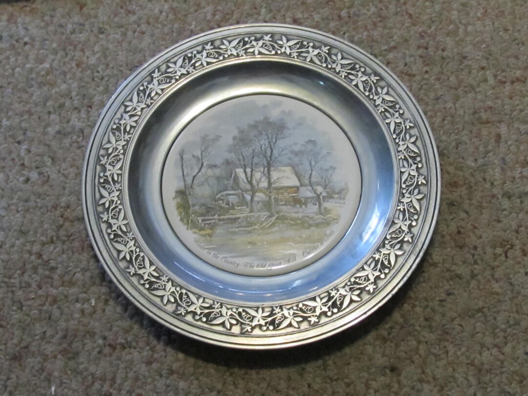 Carson Pewter Currier & Ives Winter in the Country Wall Plate Ceramic ...