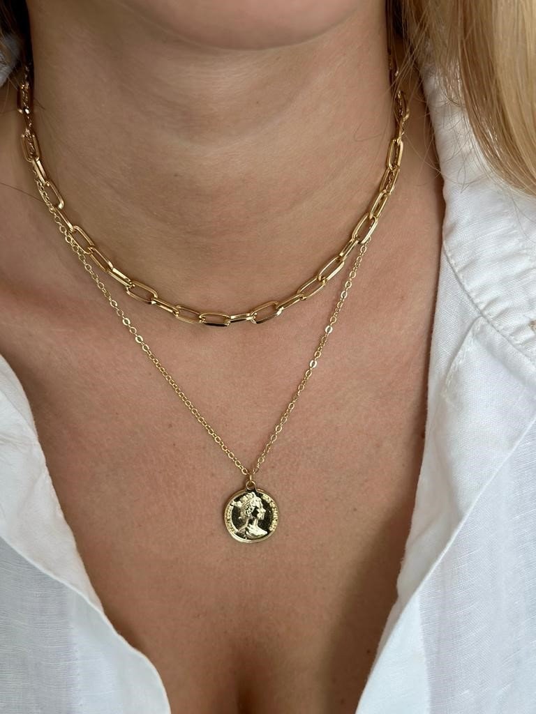 Gold Layered Necklace , Dainty Gold Chain Set , Dainty Layered Gold ...