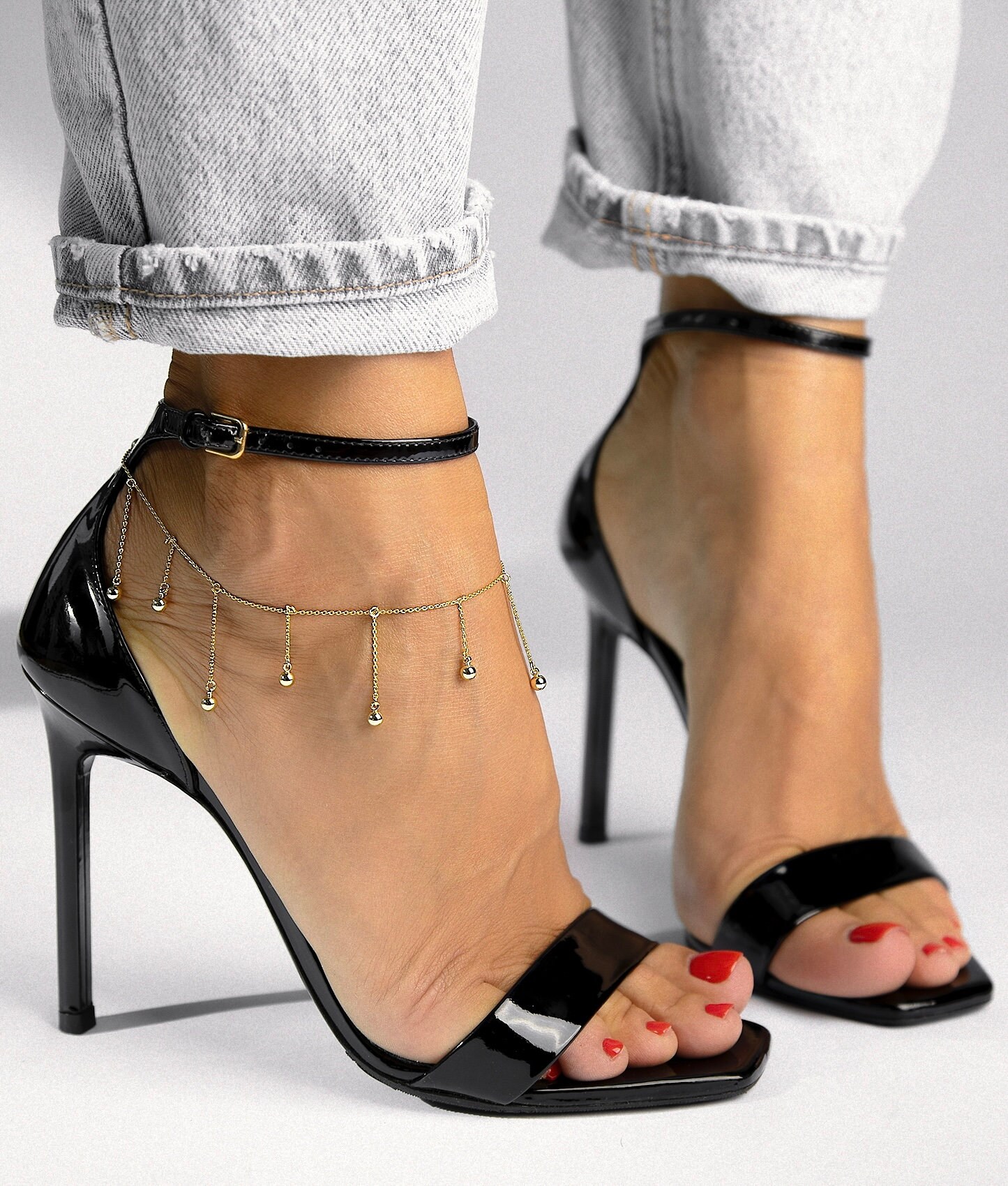 14K Gold Filled Anklet | Adjustable Gold Chain Foot Bracelet | Dainty ...