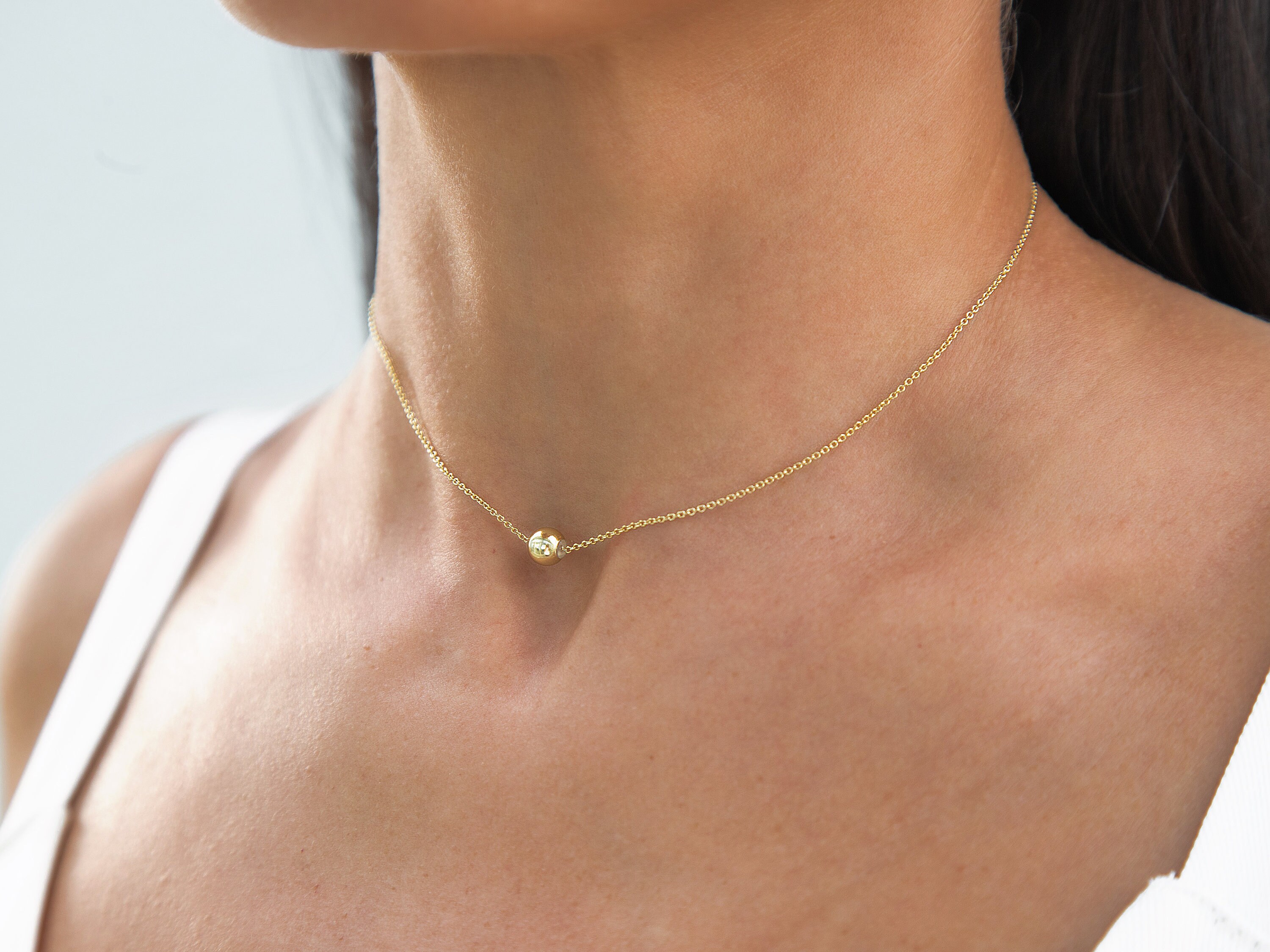 Gold Long Chain Necklace, Adjustable Necklace, Transformer Ball Chain ...