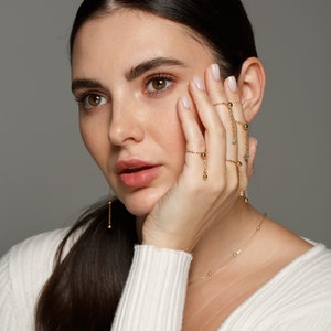 Adjustable Chain Ring, 14K Gold Filled Minimalist Chain Ring, Gift for ...