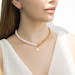 Half Chain Half Pearl Necklace, Gold Half Pearl Half Paper Clip Chain ...
