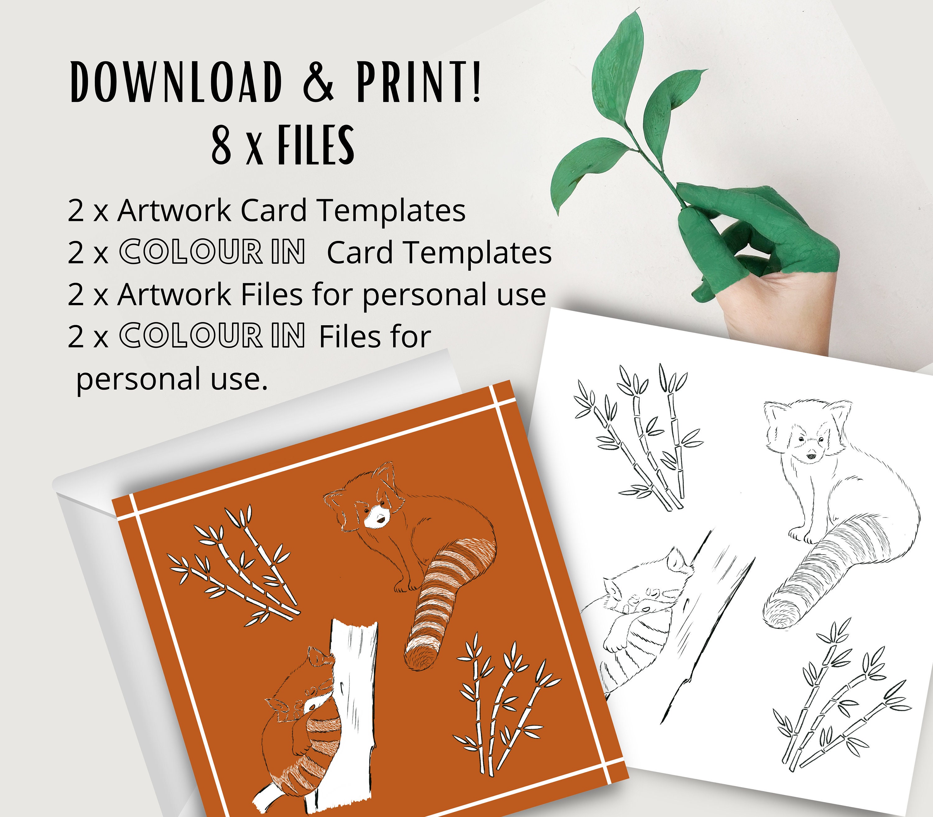 Printable Cards - Red Pandas - Original Artwork With the Option to ...
