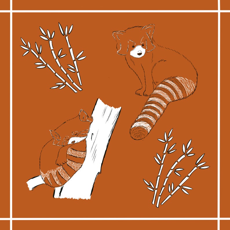 Printable Cards - Red Pandas - Original Artwork With the Option to ...