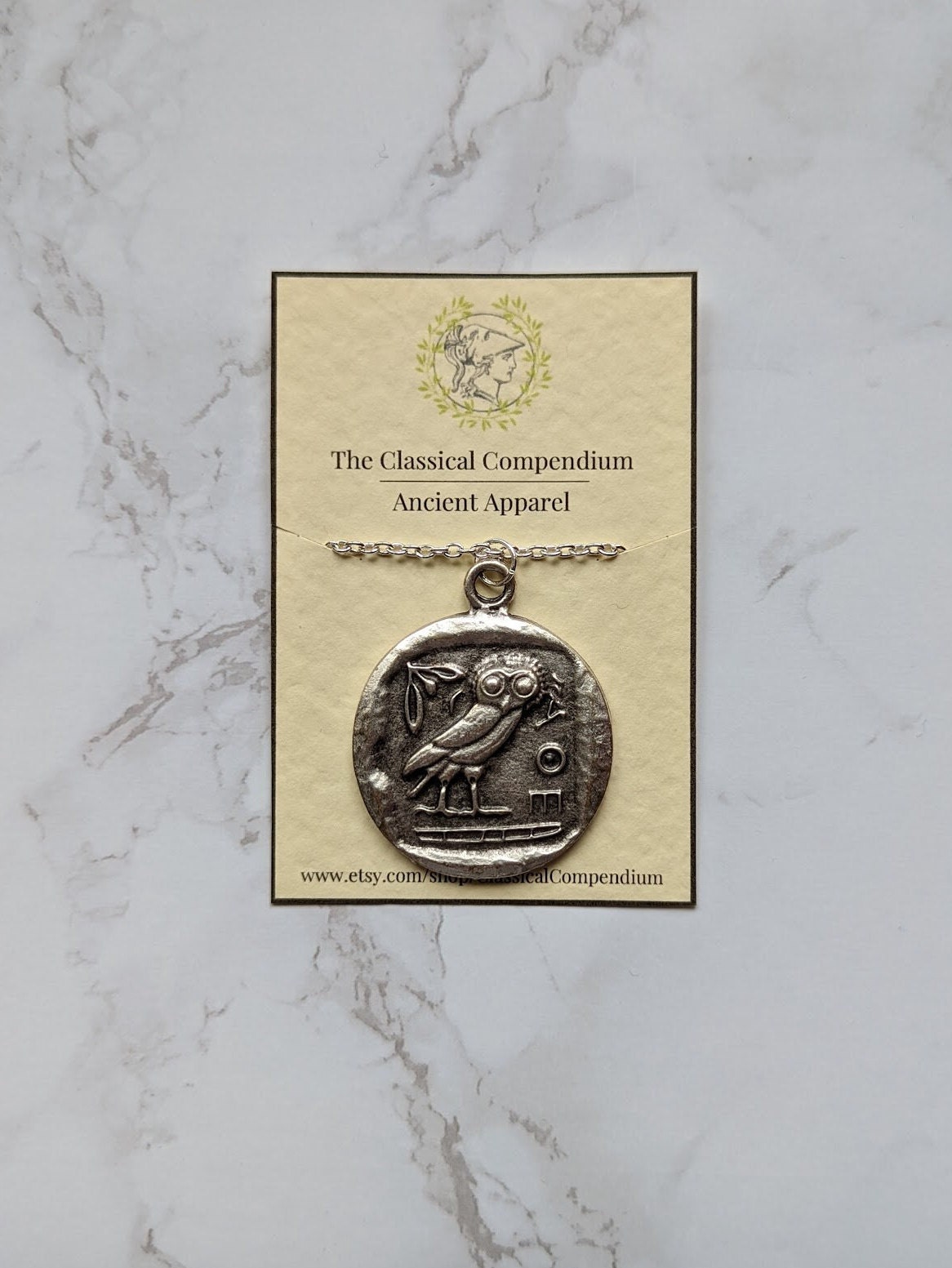 Athena Owl Greek Goddess Mythology Medallion 14K Gold and - Etsy