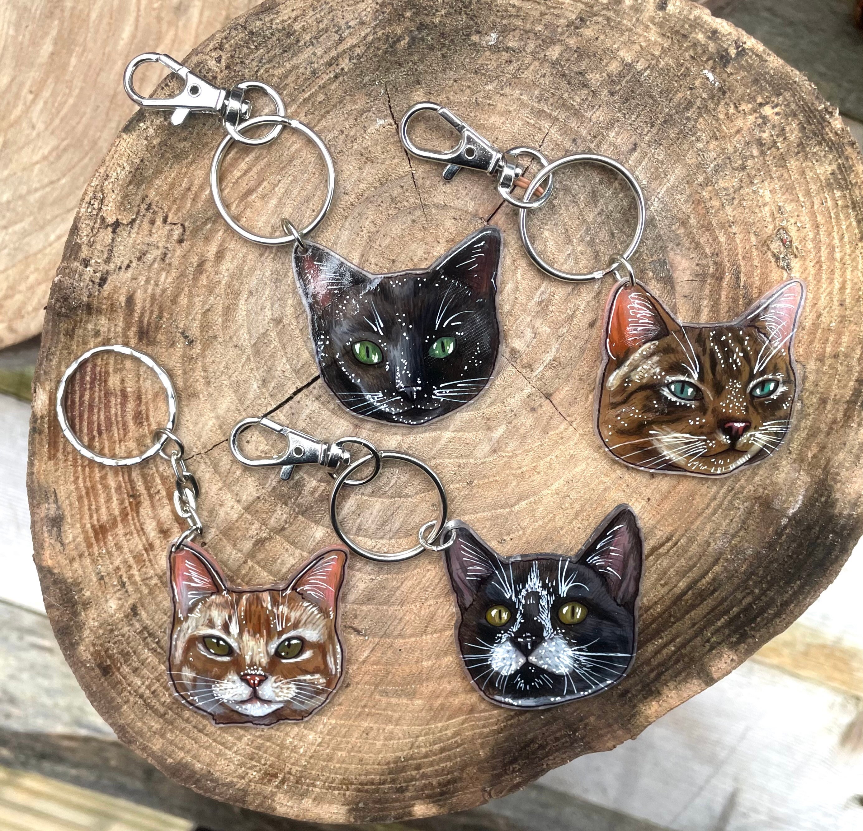 Custom Pet Keyring Custom Pet Gift Cat Drawing Dog - Etsy UK
