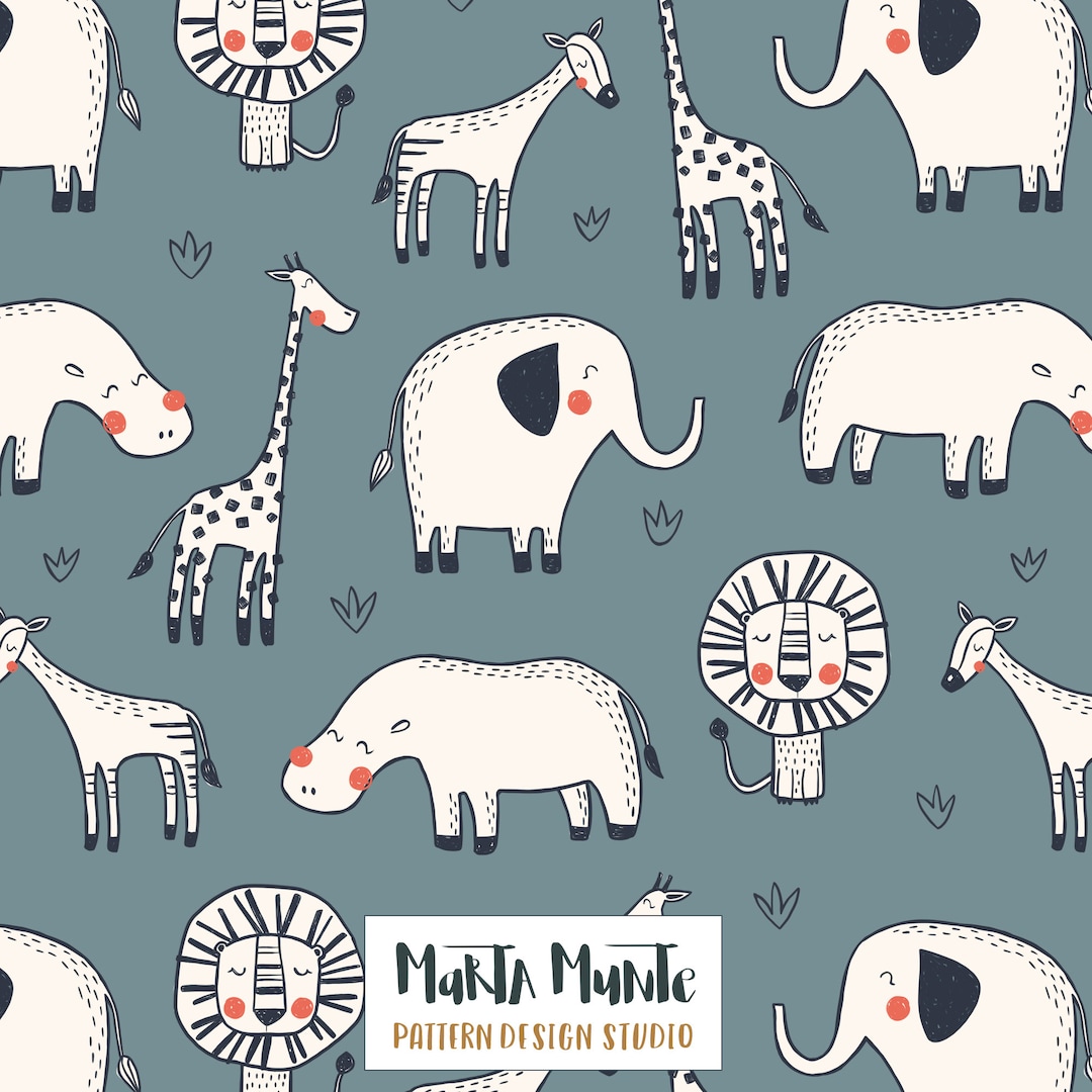 African Animals Seamless Pattern for Fabric and Clothes, Non-exclusive ...