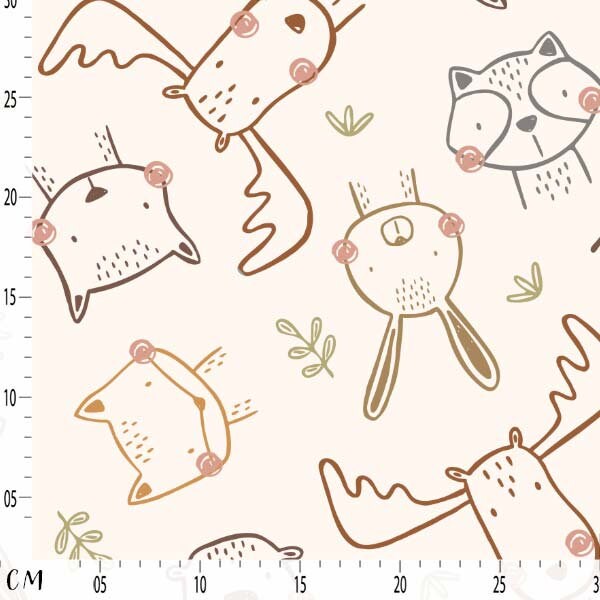 Forest Animal Heads Seamless Pattern for Fabric: Commercial License ...