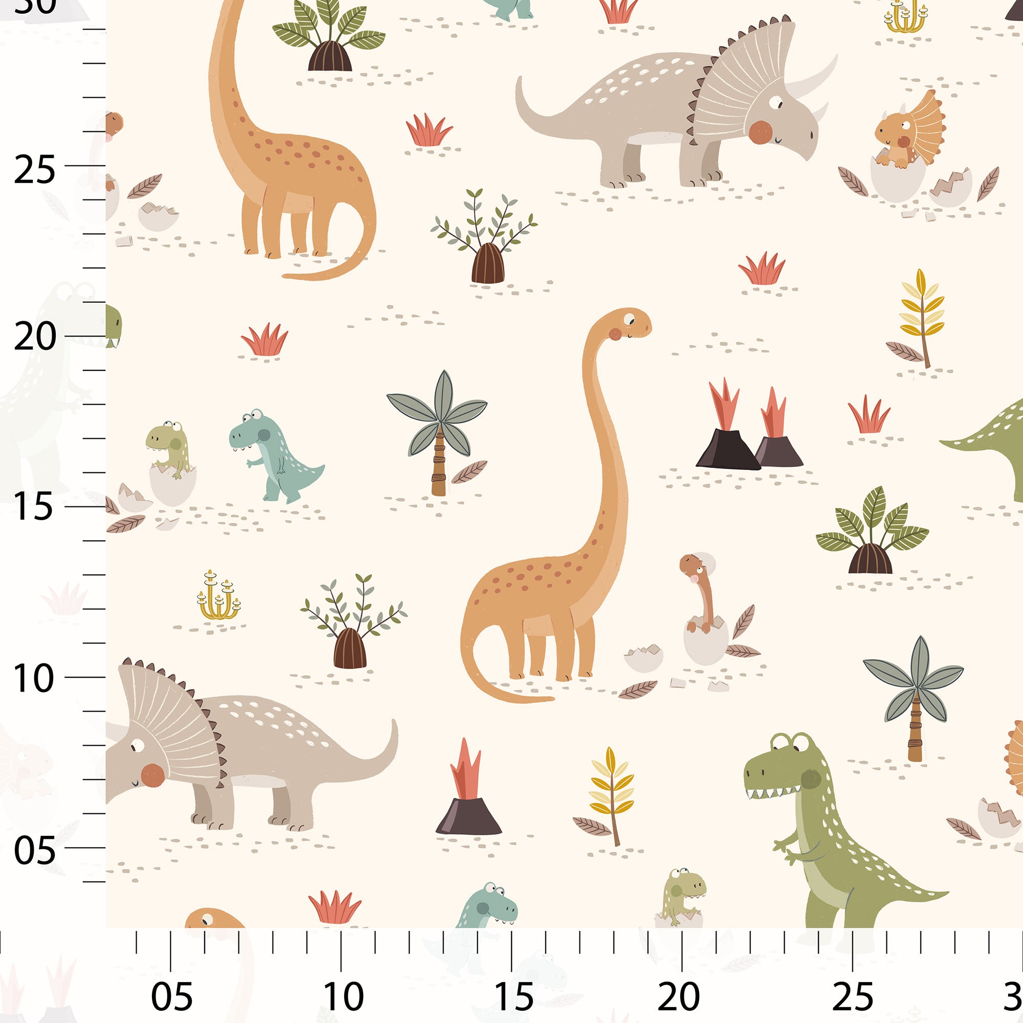 Two Dinosaur Seamless Pattern Design for Fabric, Dino Families Gender ...