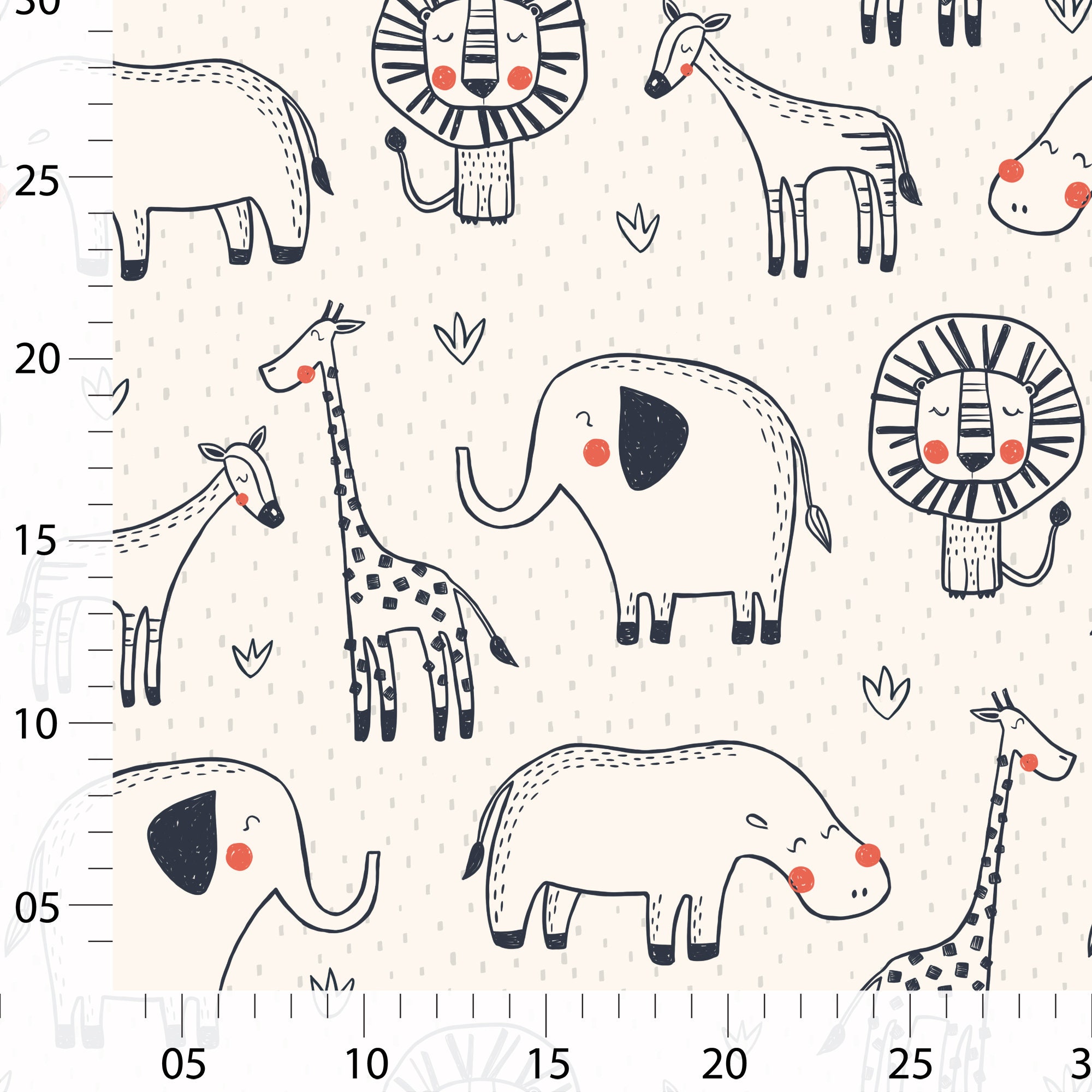 2 Savannah Animals Seamless Pattern for Commercial Use, Children ...