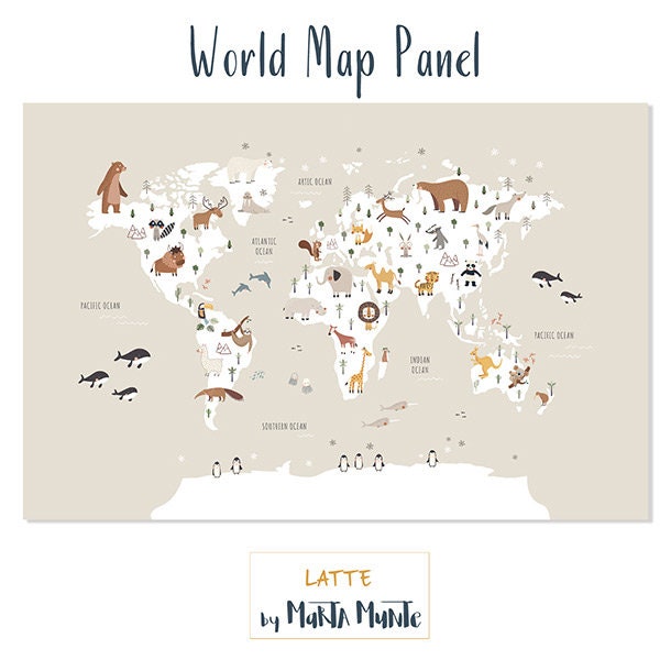 World Map Fabric - Etsy