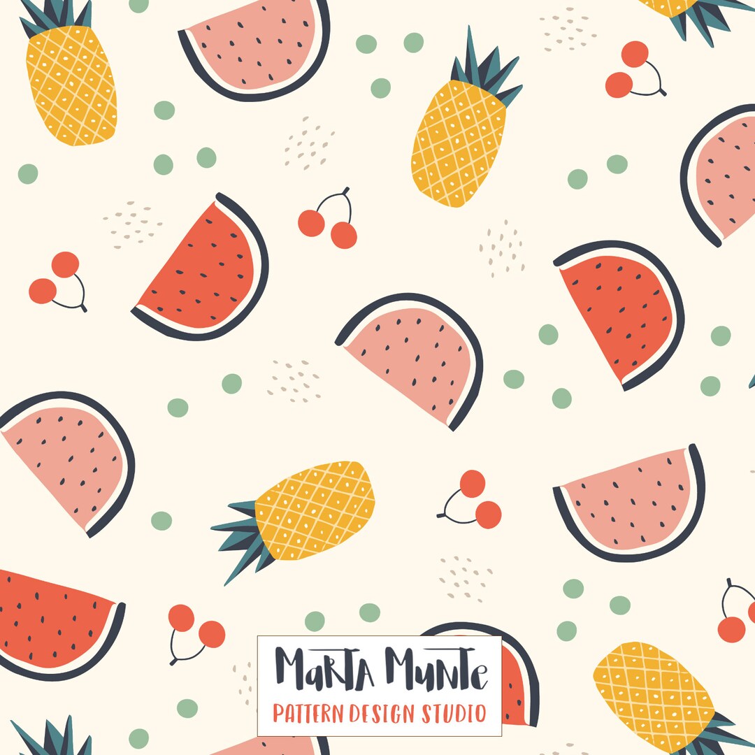 Salad Fruits Pattern, Commercial Use, Repeat Pattern, Surface Design ...