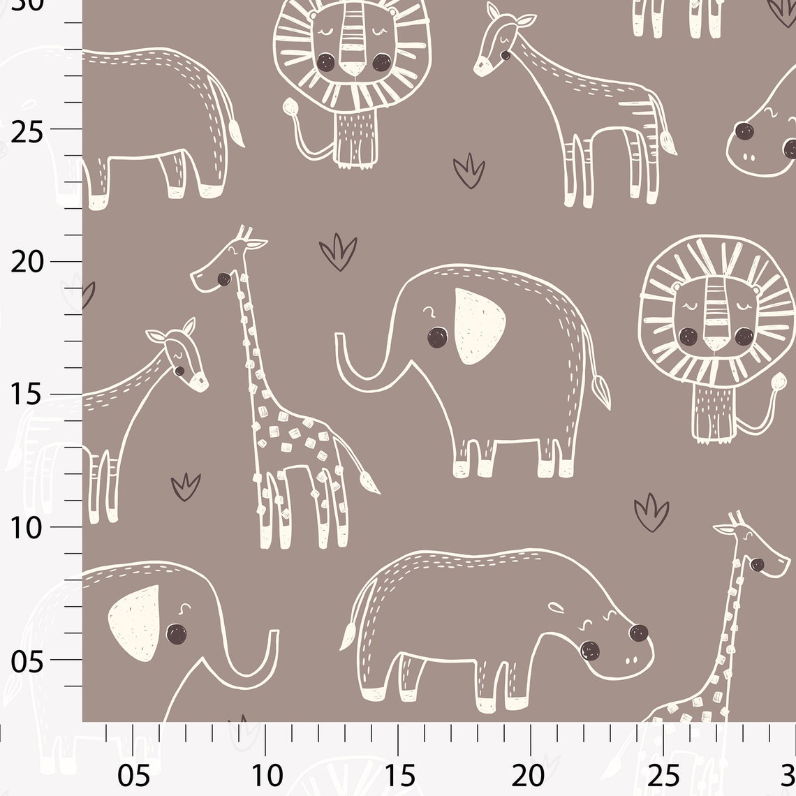 Safari Animals Seamless Pattern for Commercial Use, Surface Design ...
