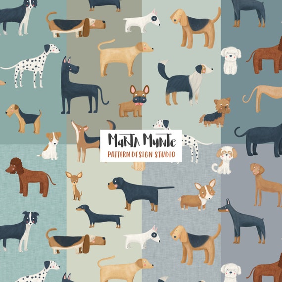 Dogs Pattern Design Commercial Use Repeat Pattern Surface - Etsy