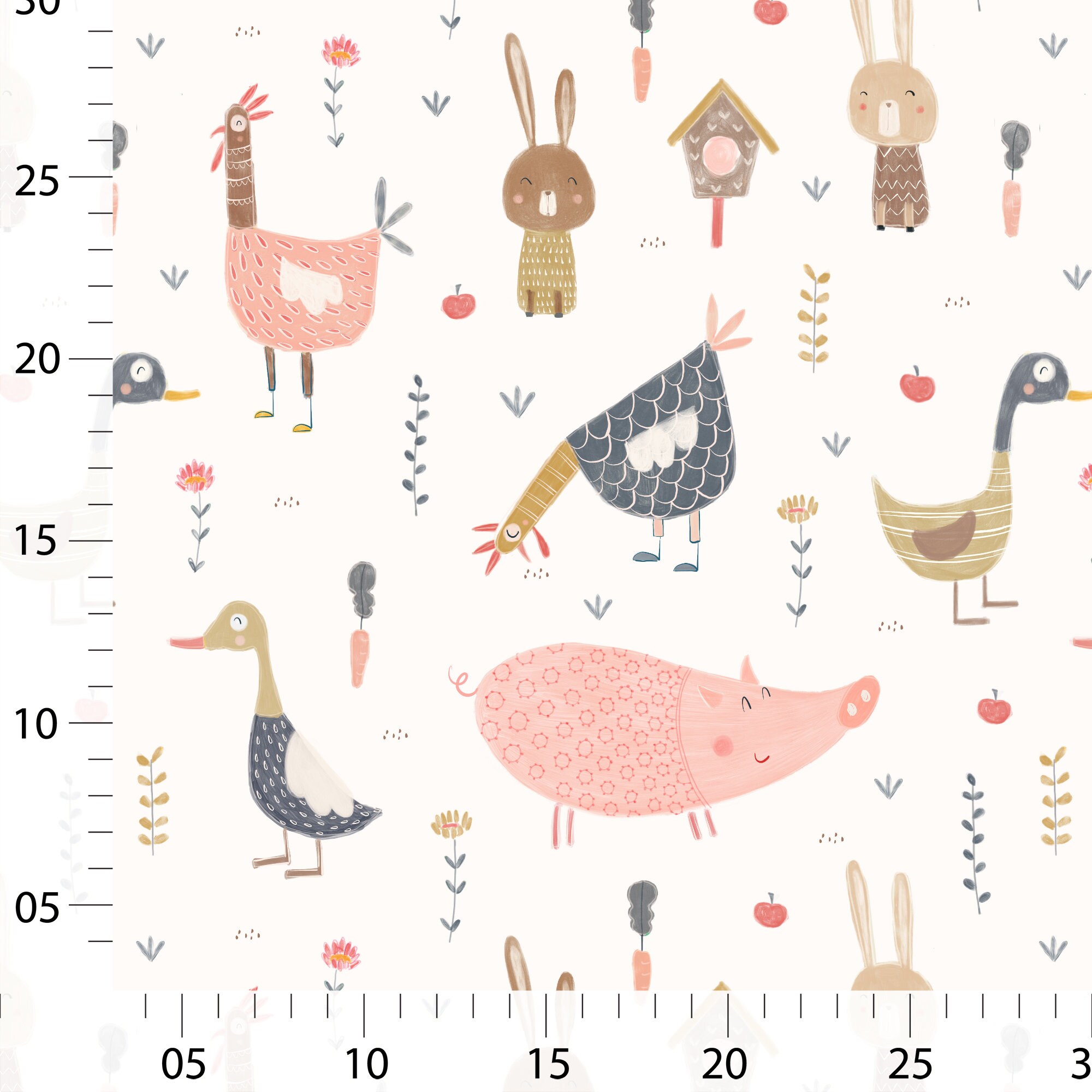 Farm Animals Seamless Pattern Design for Commercial Use, Repeat Pattern ...