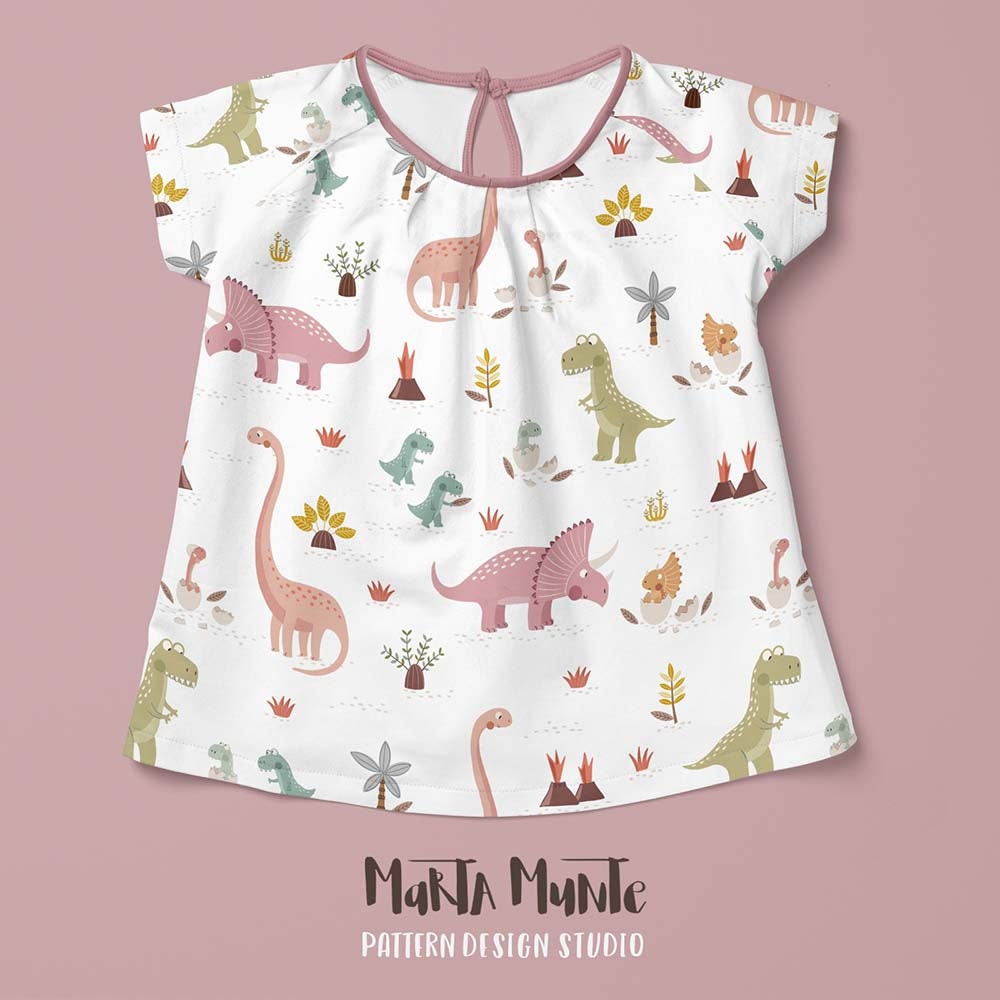 Dinosaur Birth Day Land Seamless Repeat Pattern for Fabric, Dino ...