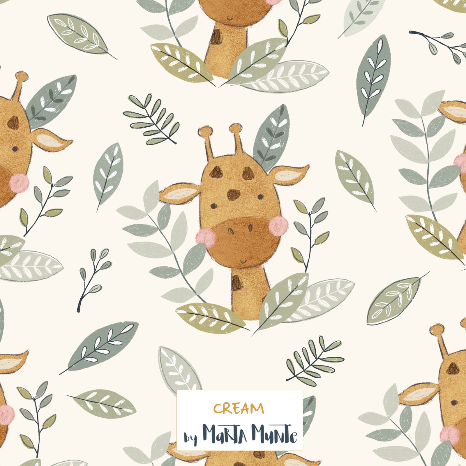 Giraffe Head Seamless Pattern for Commercial Use, African Theme Surface ...