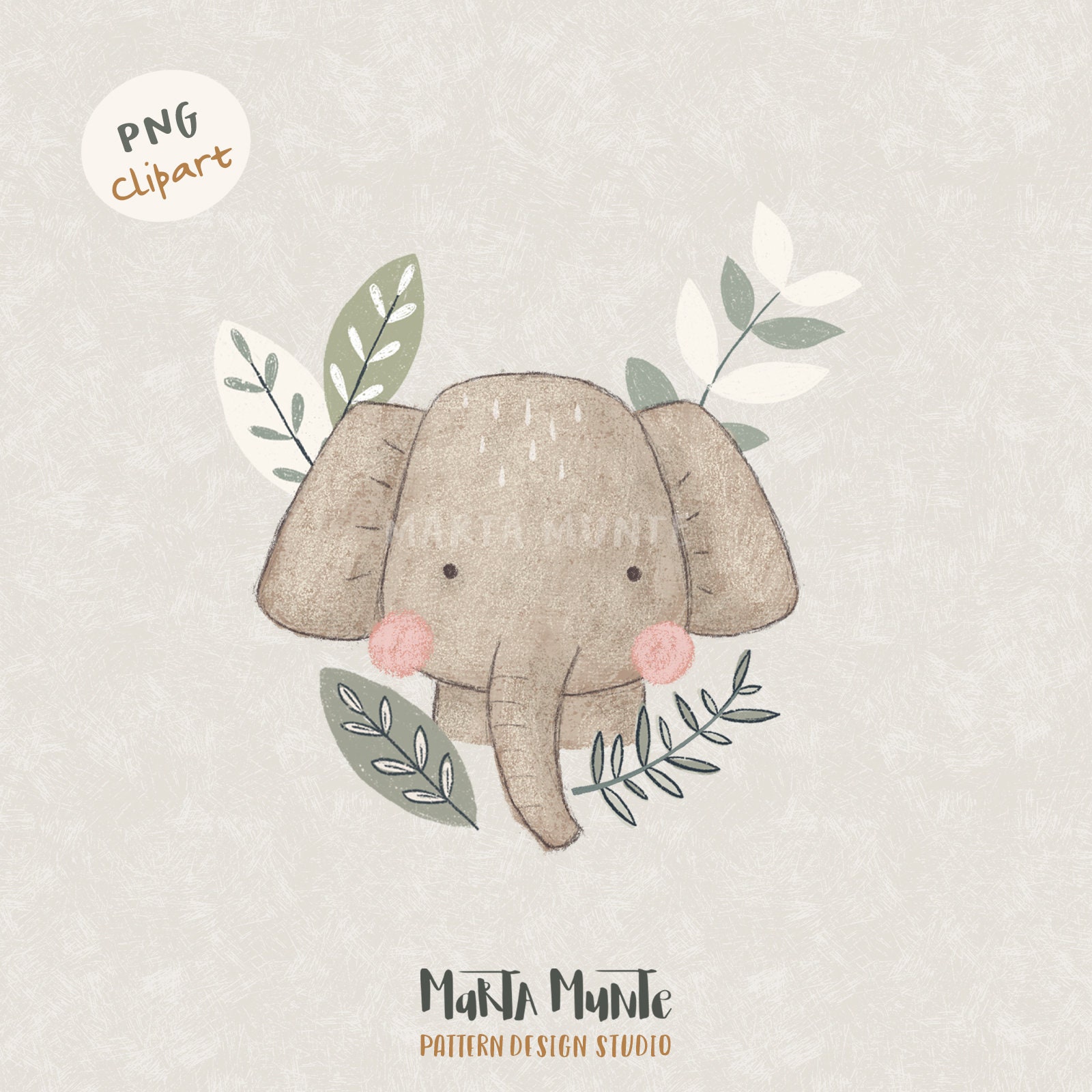 Elephant Animal Clipart Set, Heat Transfer Clipart, Png Iron Transfer ...