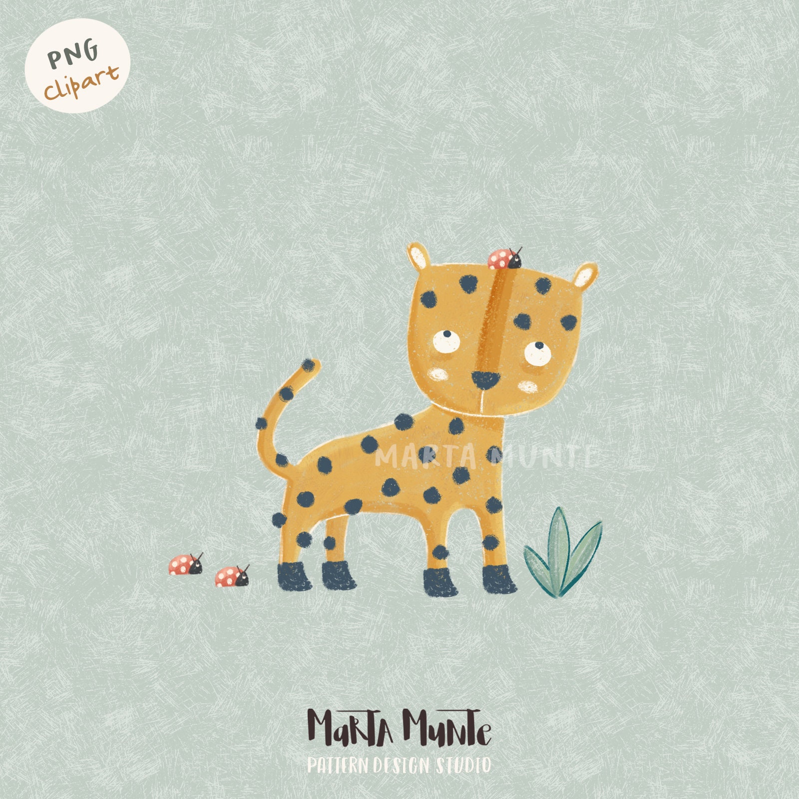 Leopard and Ladybug Clipart Heat Transfer Png Iron Transfer - Etsy
