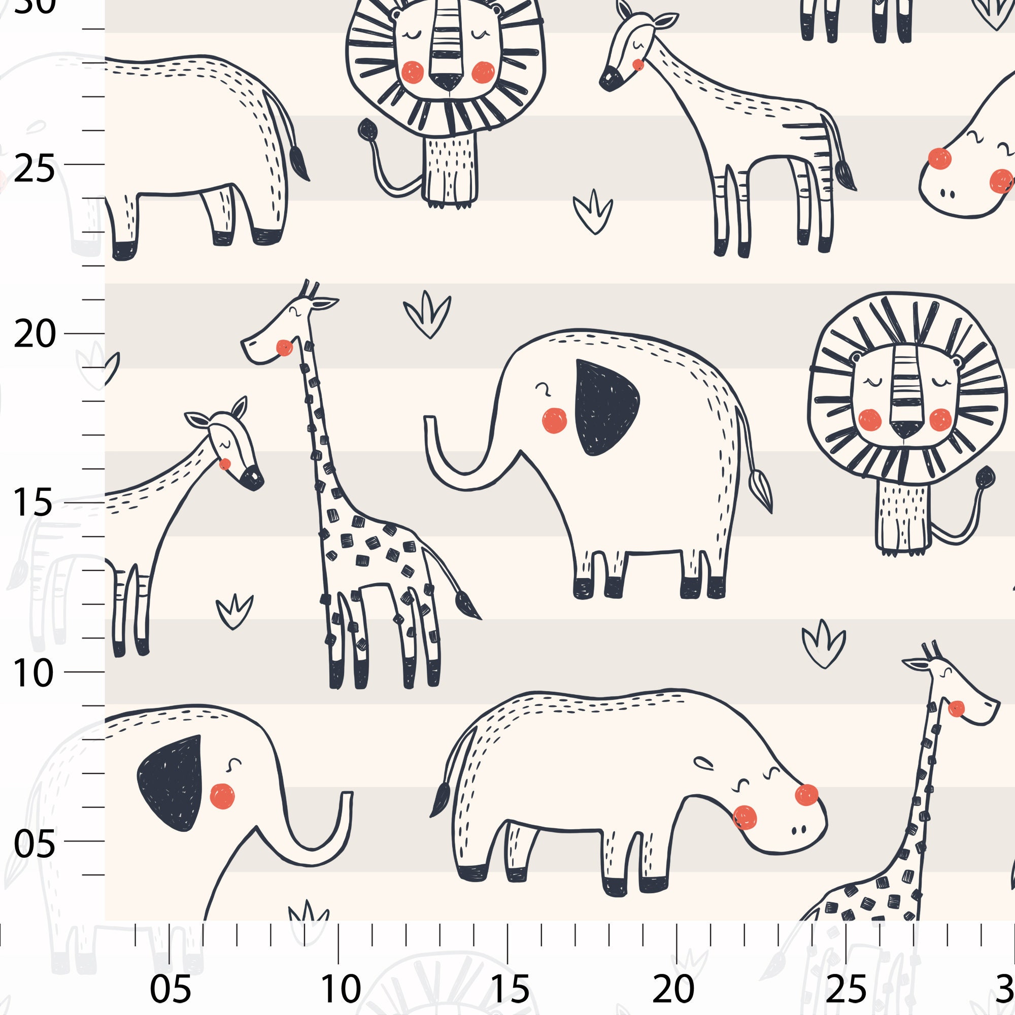 2 Savannah Animals Seamless Pattern for Commercial Use, Children ...