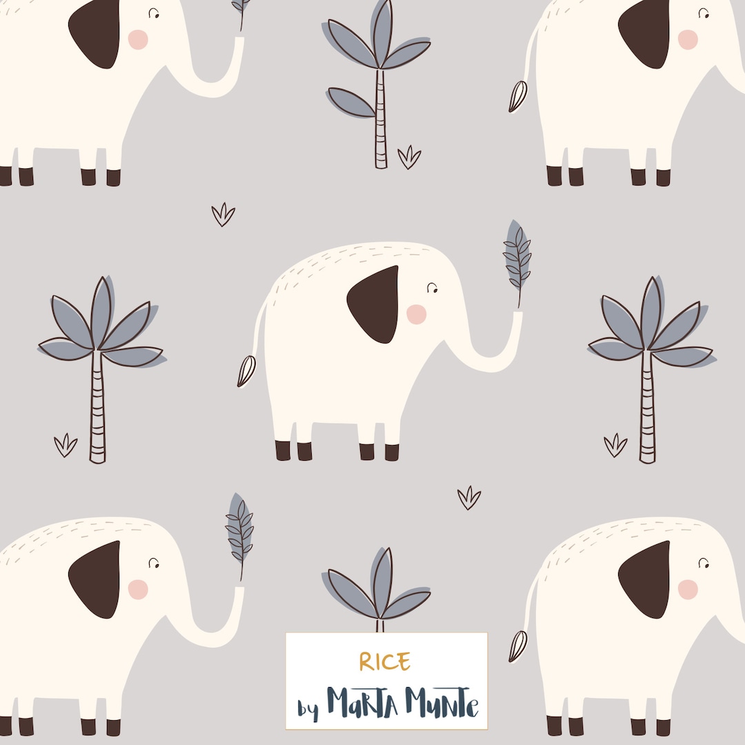 Exclusive Elephant Fabric Pattern, Seamless Pattern for Commercial Use ...