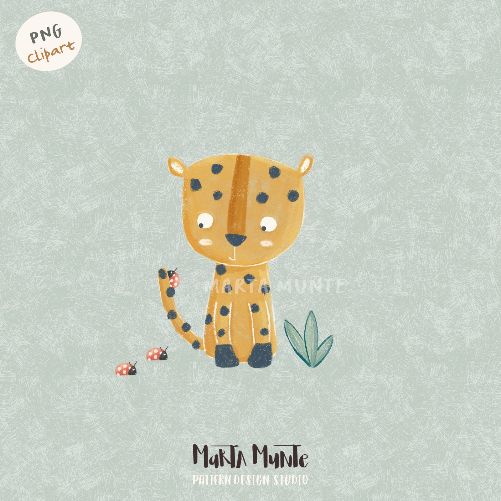 Leopard and Ladybug Clipart, Heat Transfer Png, Iron Transfer Design ...