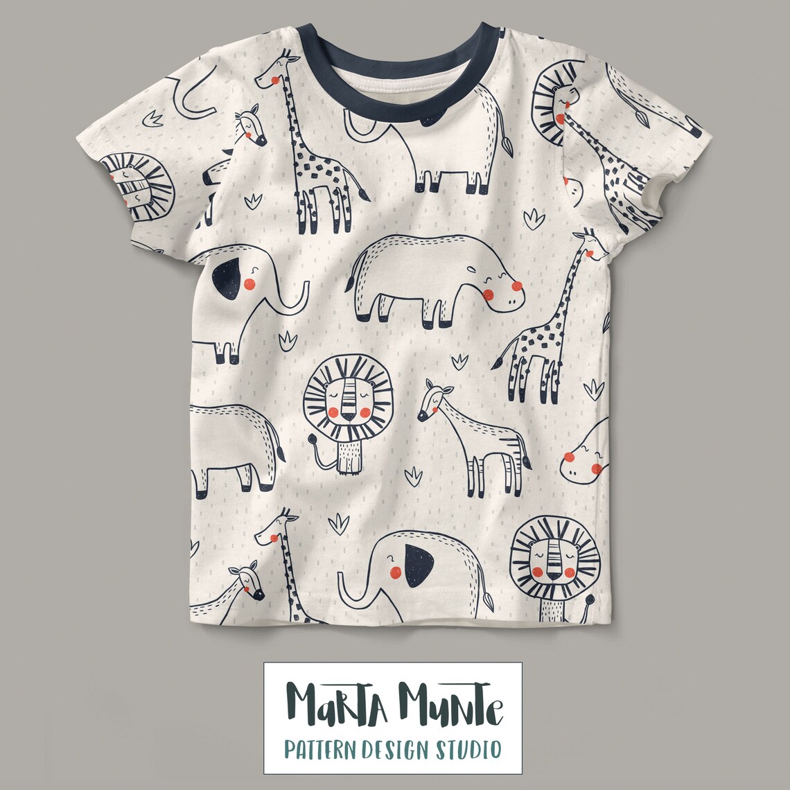 2 Savannah Animals Seamless Pattern for Commercial Use, Children ...