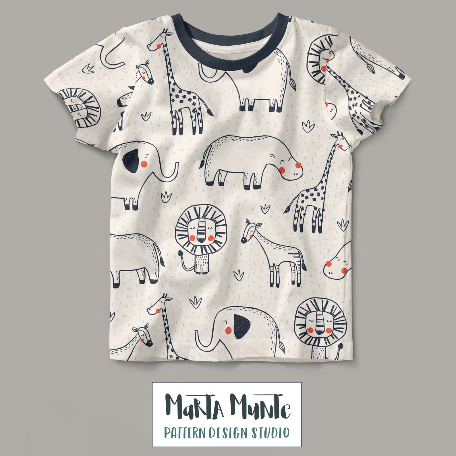 2 Savannah Animals Seamless Pattern for Commercial Use, Children ...