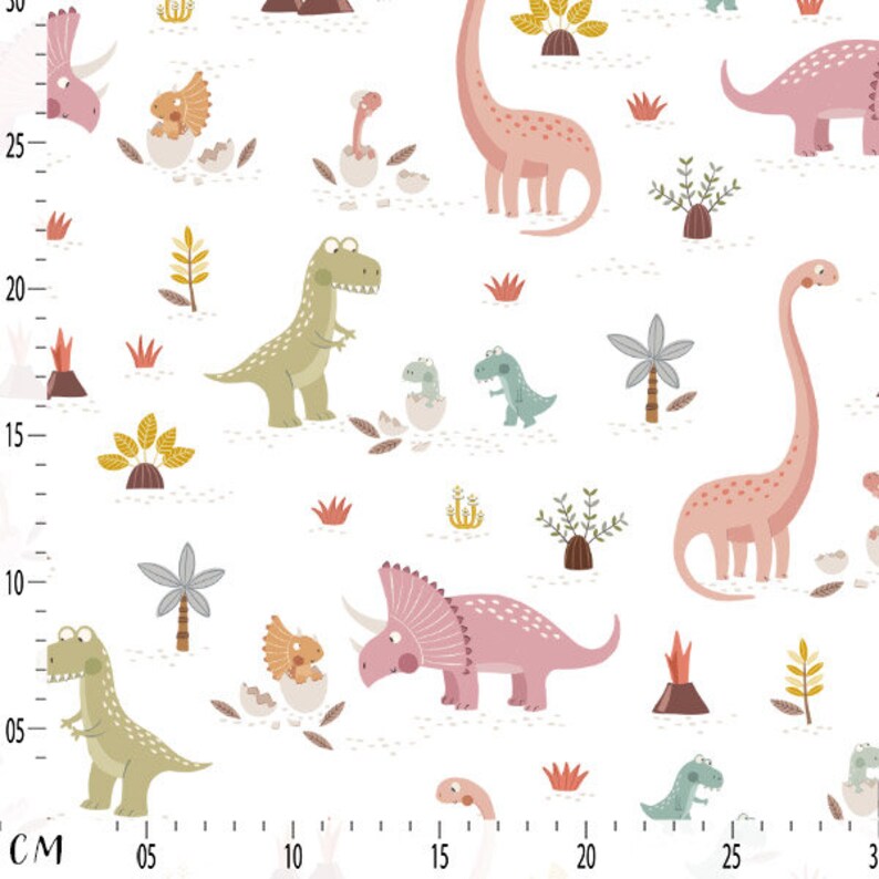 Dinosaur Family Seamless Pattern: Dino Birthday Land Fabric (commercial ...