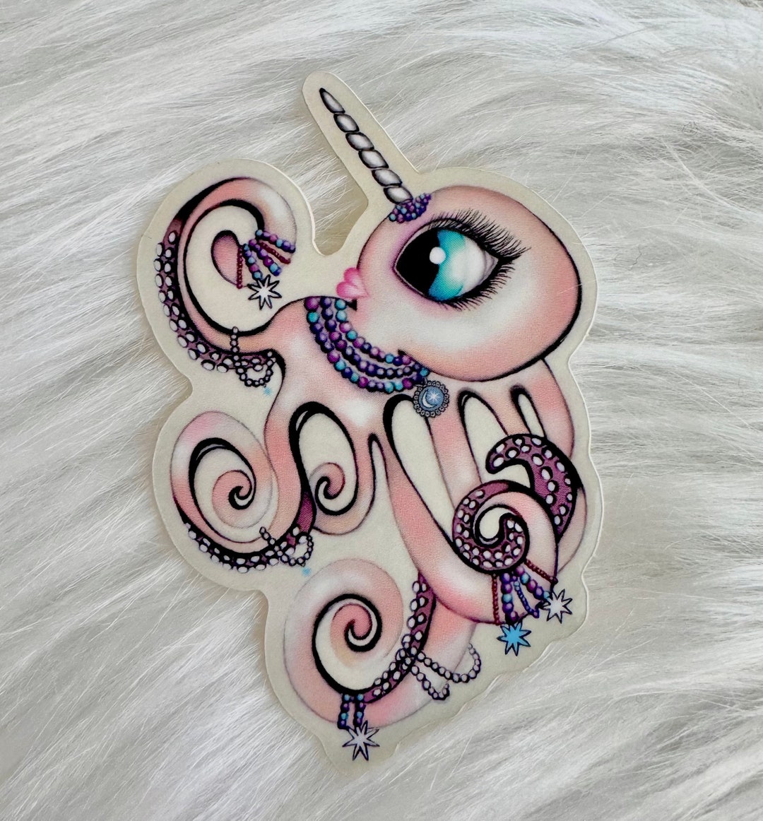 Pearl -octopus Unicorn Sticker | Vinyl, UV, Scratch and Weatherproof ...