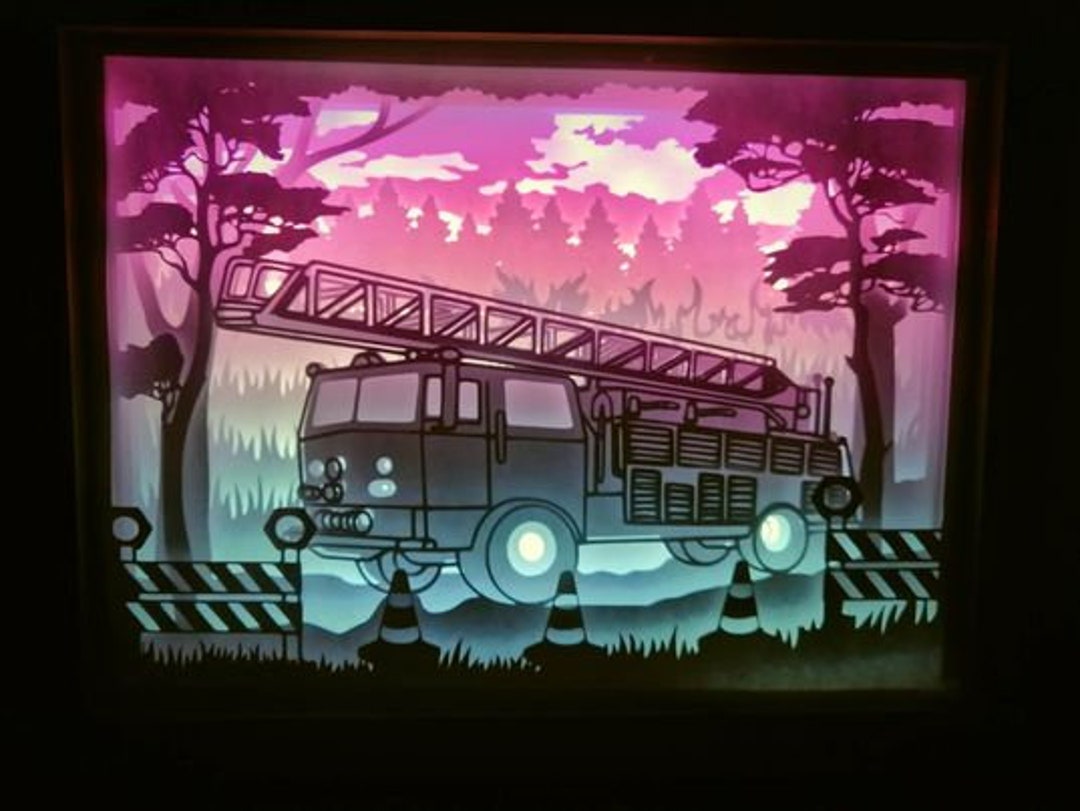 LIGHTBOX FIRE TRUCK - Etsy