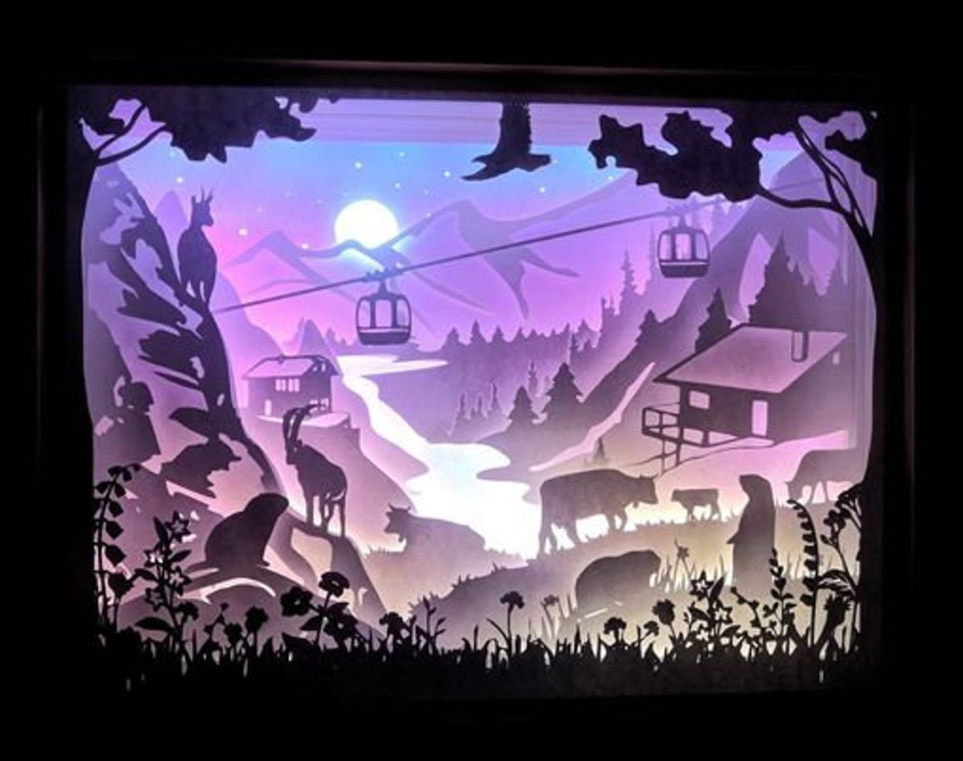 LIGHTBOX MOUNTAIN ANIMALS - Etsy