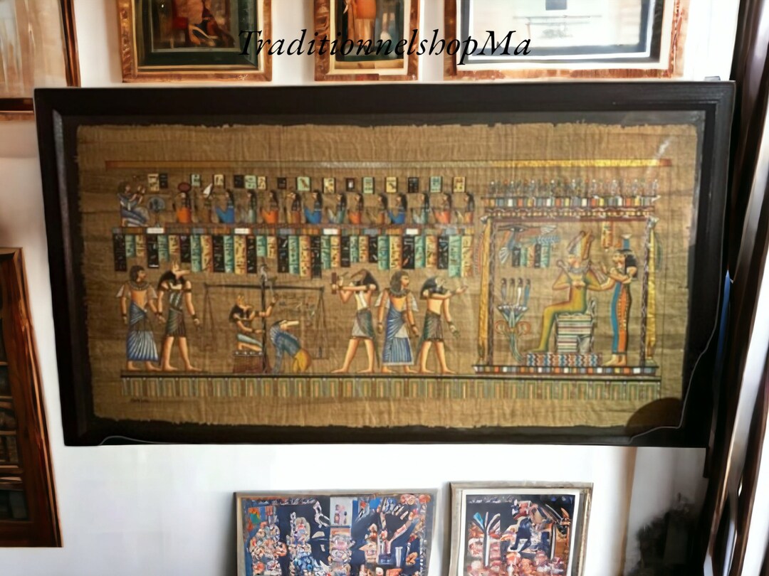 Vintage Authentic Hand Painted Ancient Egypt Papyrus Paper: Maat ...