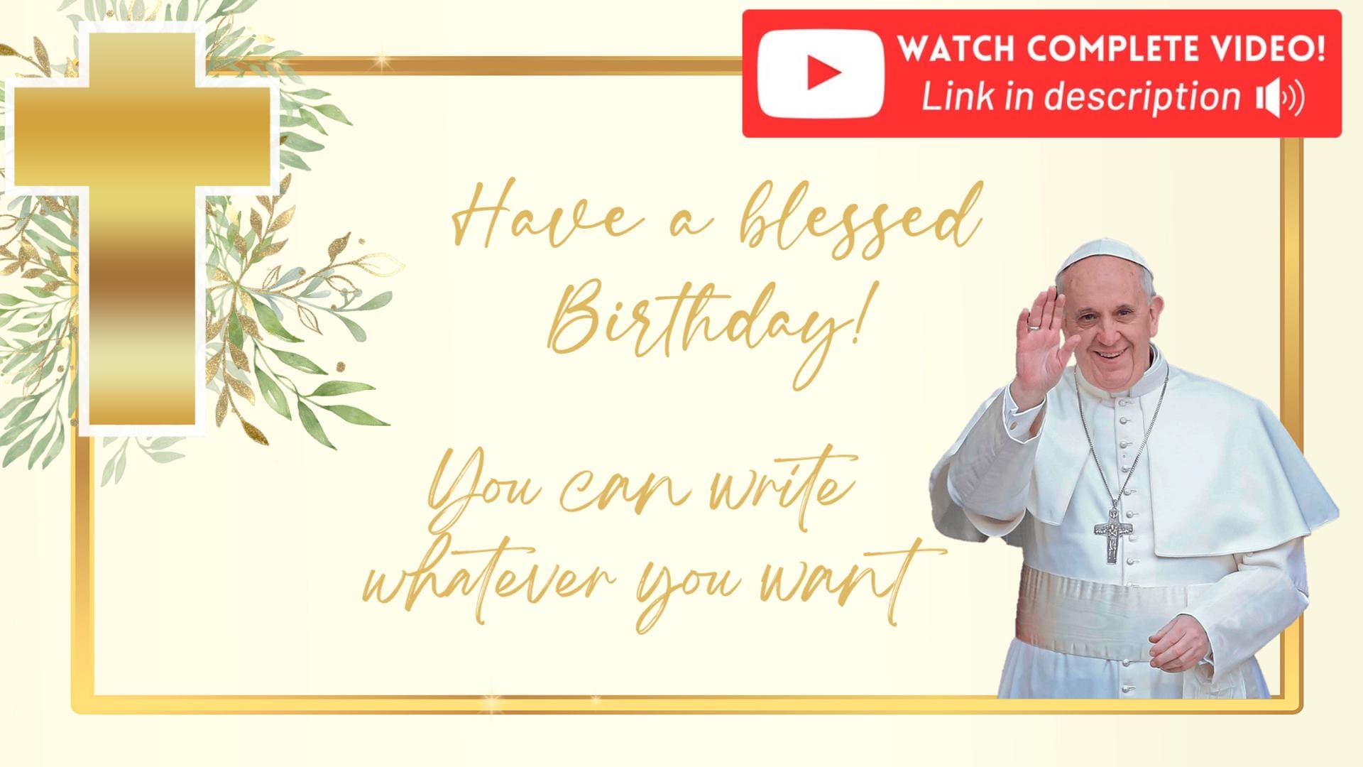 Pope Happy Birthday Card Video Greeting - Etsy