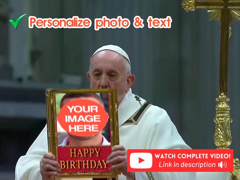Pope Happy Birthday Card Video Greeting - Etsy