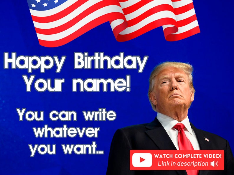 Trump Happy Birthday Video Card Greeting - Etsy