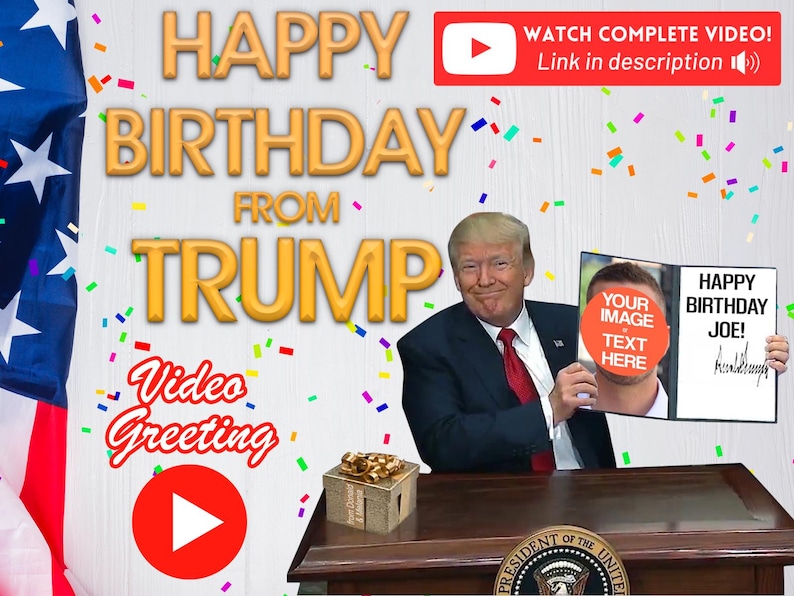 Trump Happy Birthday Video Card Greeting - Etsy