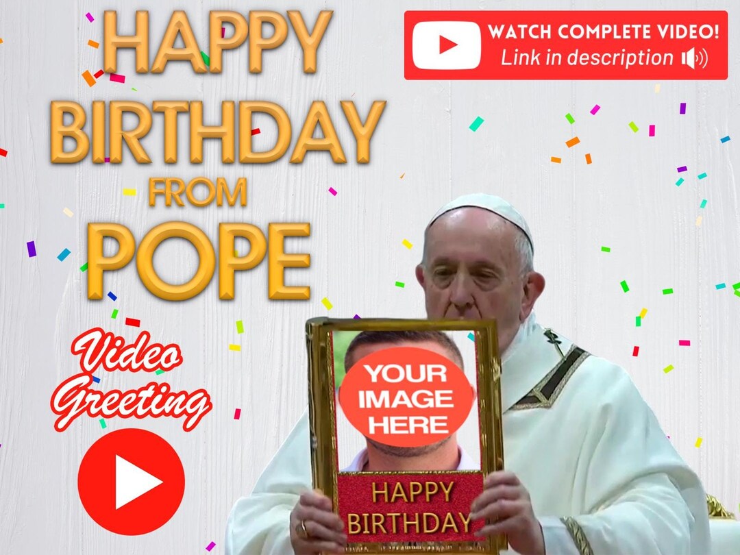 Pope Happy Birthday Card Video Greeting - Etsy