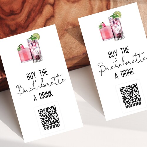 Buy the Bride A Drink Bachelorette Venmo Card QR Code - Etsy