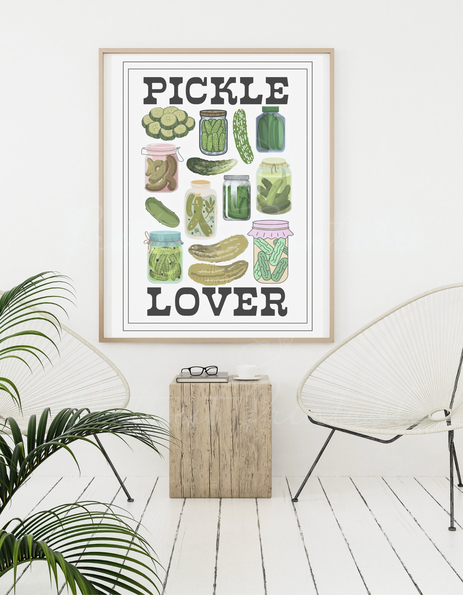 Pickle Lover Digital Print, Funny Quirky Wall Decor, Dorm Bedroom ...