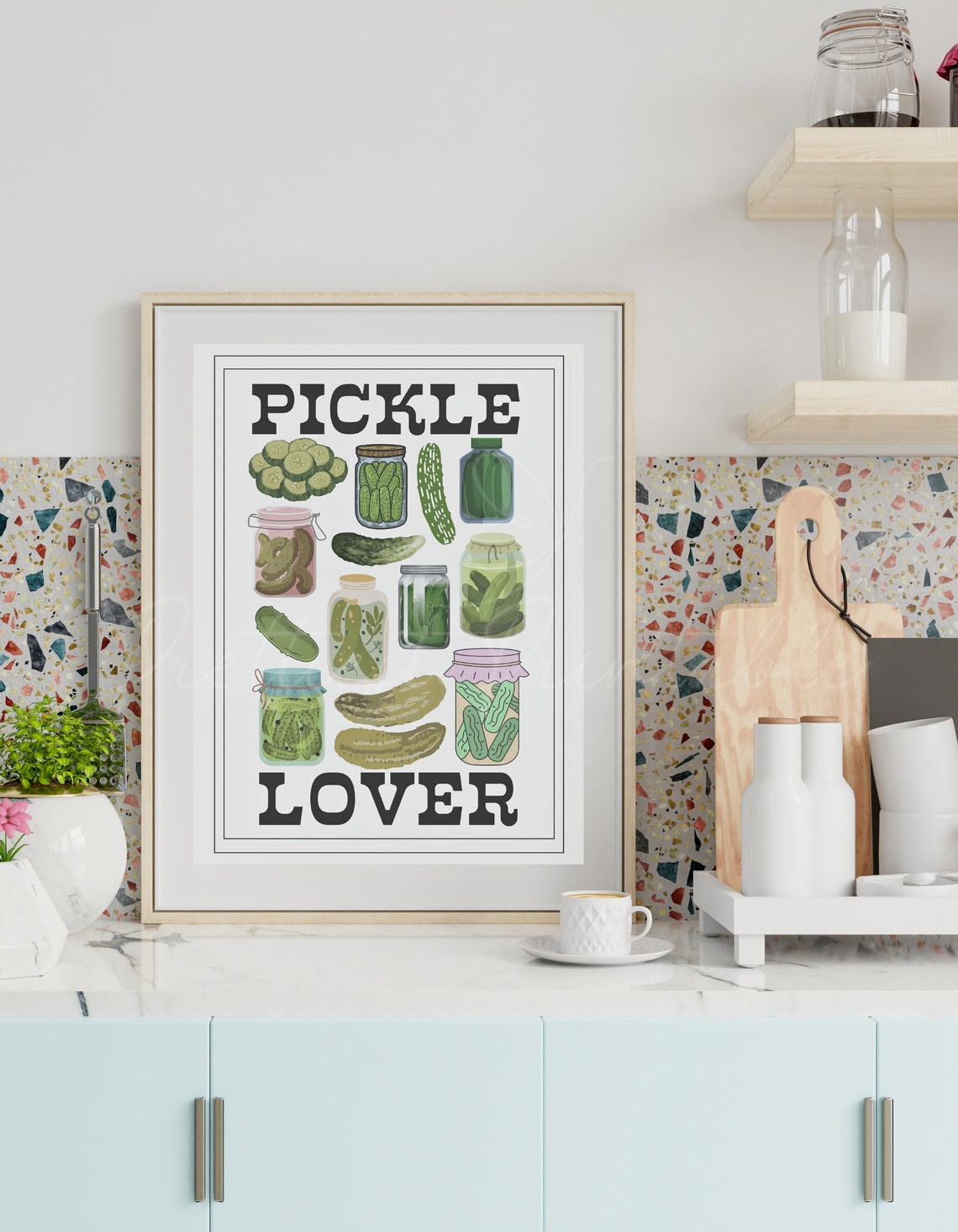 Pickle Lover Digital Print, Funny Quirky Wall Decor, Dorm Bedroom ...