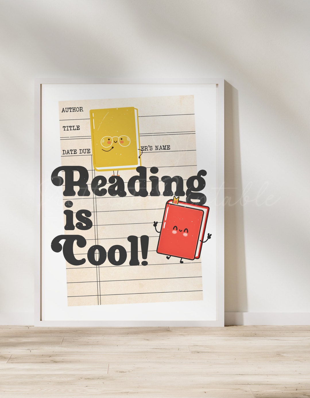 Reading is Cool Library Card Digital Print, Protest Wall Art, Aesthetic ...